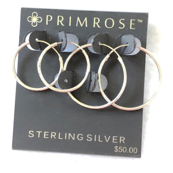 PRIMROSE | Jewelry | Primrose Sterling Silver Hoop Earrings 2 Pairs ...